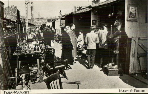 Paris Marche Biron Flea Market Antiques Shopping Real Photo Postcard #1 ...