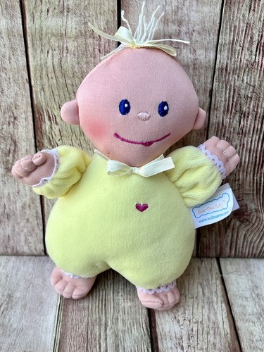 Well Made Toys Plush Goo-Goo Baby Yellow Rattle Doll Heart Stuffed ...
