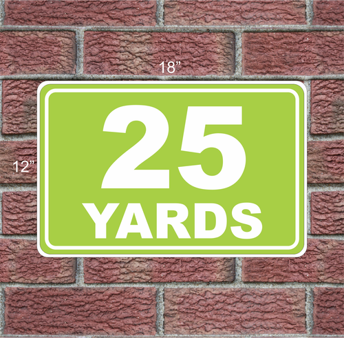 25 YARD MARKER 12"x18" Metal Sign 4 Driving Range Golf Course Gun Club ...