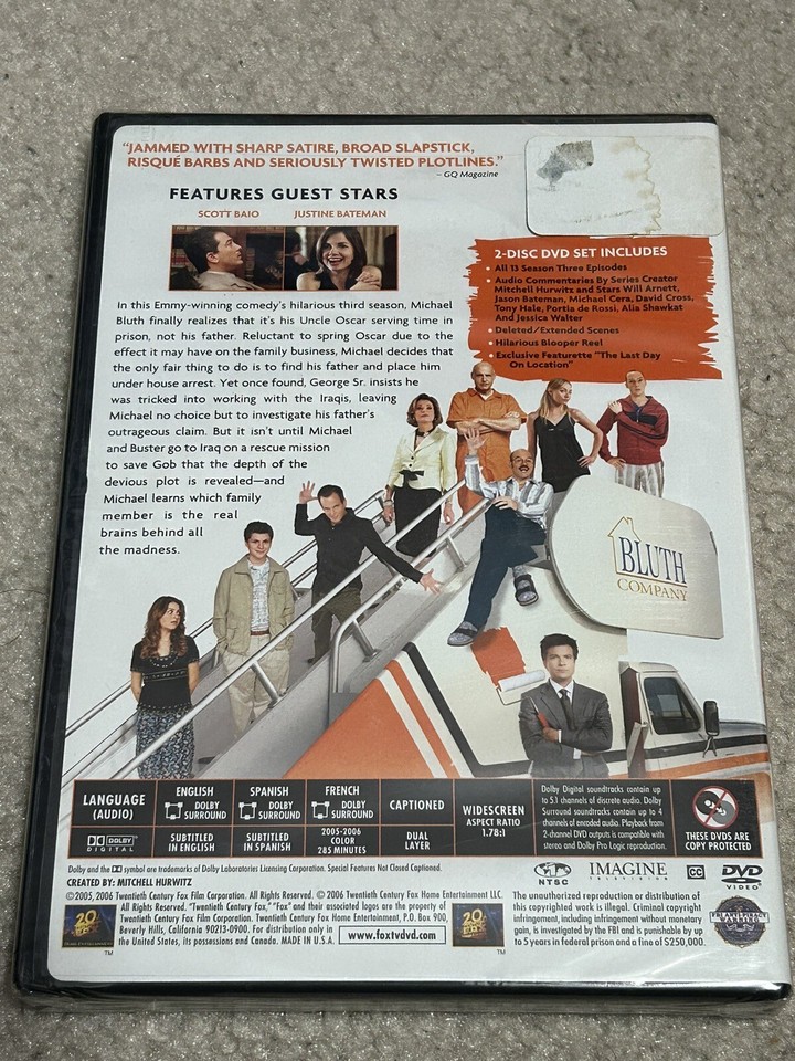 Arrested Development DVD Set Season 3 New Sealed | eBay
