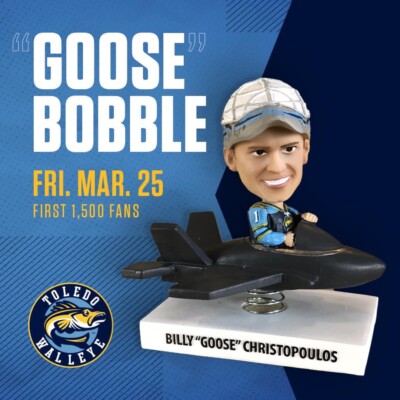 Toledo Walleye Billy Goose Christopolous Bobblehead Hockey Bobble SGA ...
