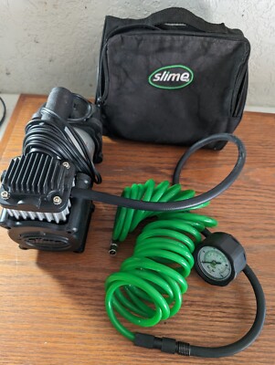 Slime Tire Inflator Portable Air Compressor Heavy Duty 150 PSI Dial ...