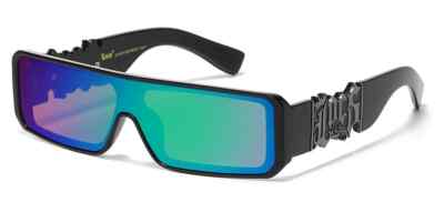 Locs Rectangle Men's Sunglasses - LOC 91238 Blue Green Chrome black | eBay