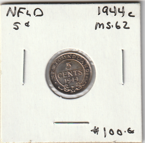 1944 C Newfoundland Five 5 Cents Coin | eBay