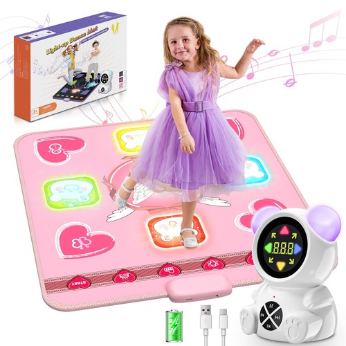 Acelufly Rechargeable Dance Mat Toys for Girls, Light Up Dance Pad with ...