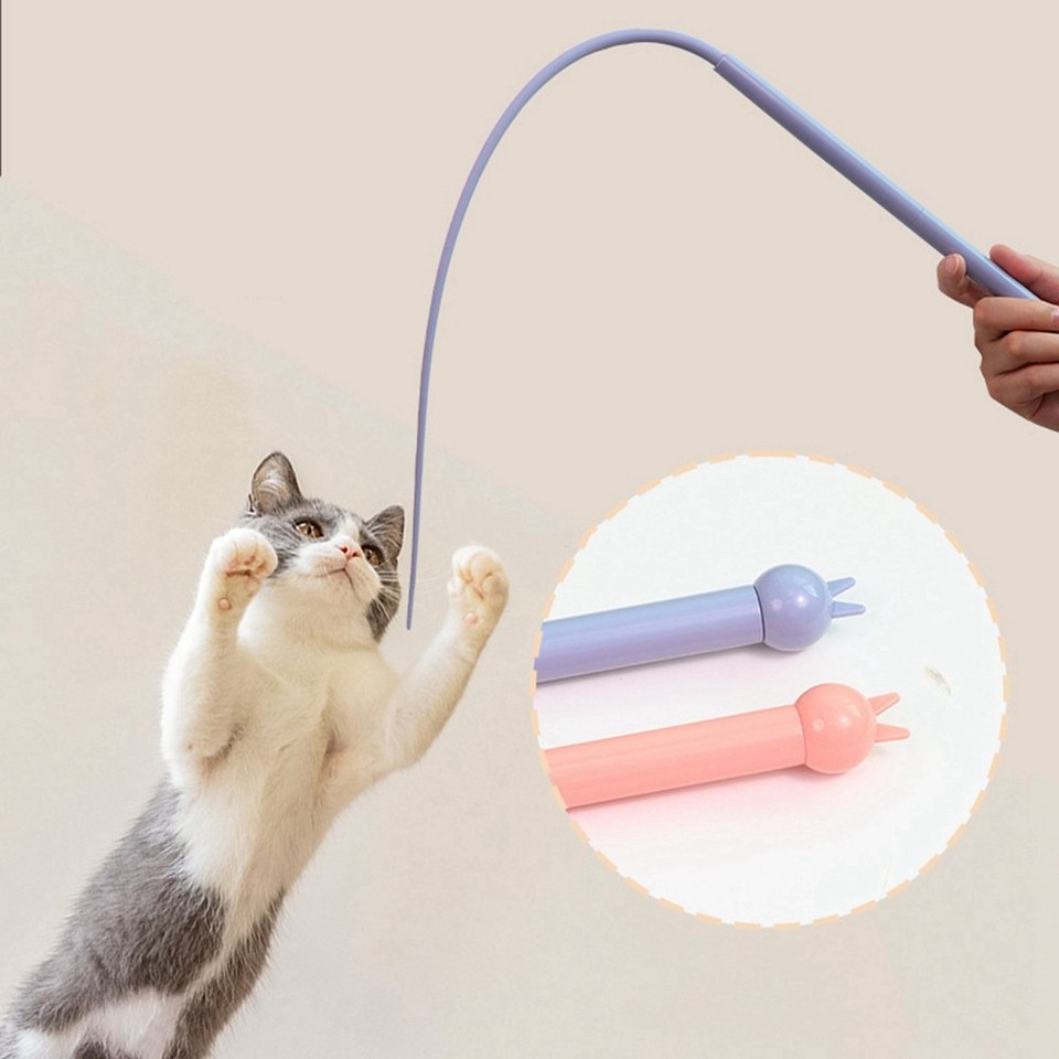 Mulated Mouse Tail Toy Teaser Funny Stick Silicone Long Tail Pet1474 ...