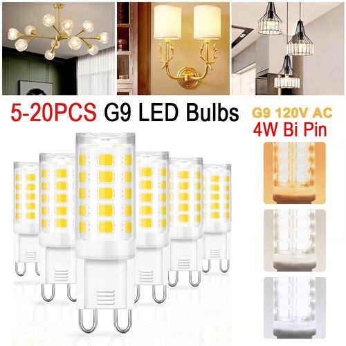 5-20PCS G9 LED Bulb 4W (40W Halogen Equivalent) 120V T4 Bi Pin Corn ...