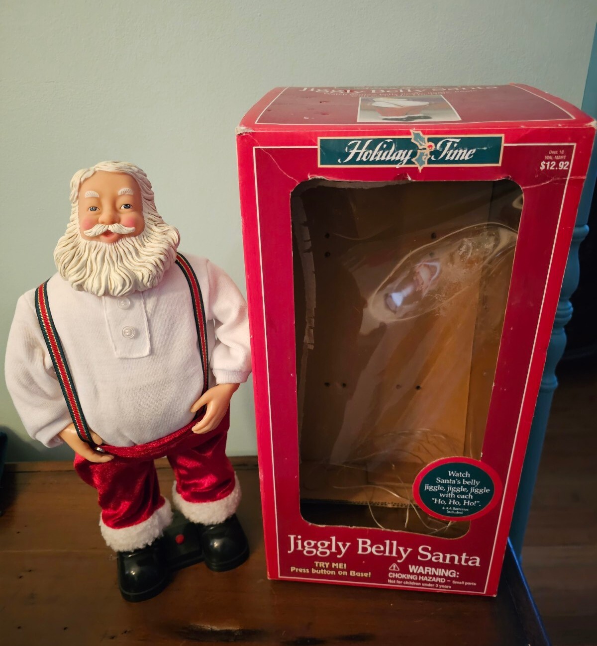 Vintage Animated Holiday Time Jiggly Belly Santa Clause Jiggle Ho Ho Ho ...
