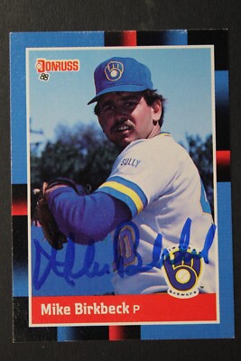 Mike Birkbeck Milwaukee Brewers Autographed 1988 Donruss #49 Auto ...