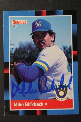 Mike Birkbeck Milwaukee Brewers Autographed 1988 Donruss #49 Auto ...