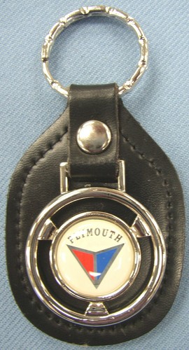 Vintage White PLYMOUTH Arrow Valiant Steering Wheel Black Leather Key ...