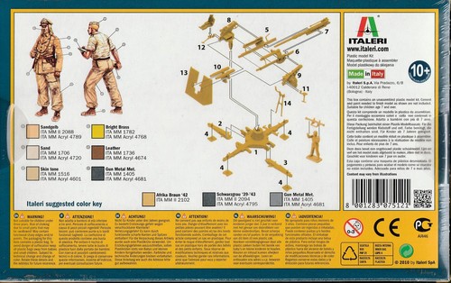 Italeri 1/72 German 8.8cm FlaK 37 AA Gun w/ Crew 7512 | eBay