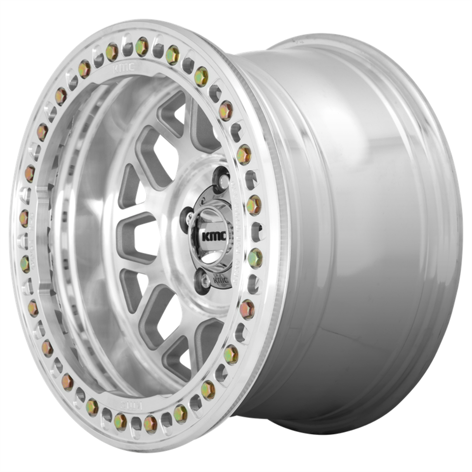 Set 4 KMC KM235 Grenade Crawl Beadlock 17x9 5x5 Machined Wheels 17 ...