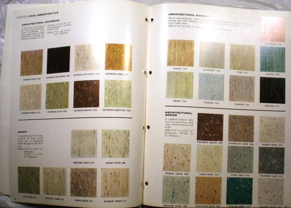 KENTILE Floors Catalog Vinyl ASBESTOS & Asphalt Tile Flooring 1969 ...