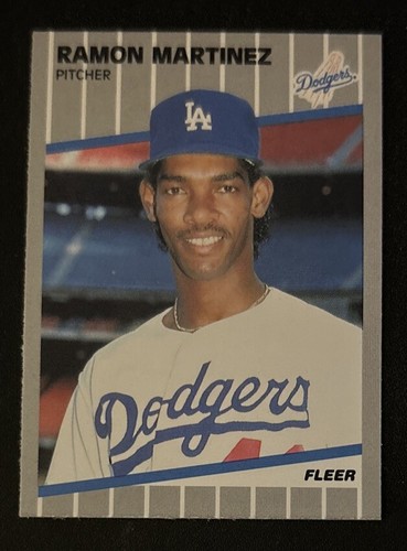 1989 Fleer Ramon Martinez Baseball Rookie Card (RC) #67 Dodgers Pitcher ...