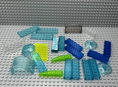 LEGO Lot (25) Colored Translucent Columns Canopy Windscreen Disc Slopes ...