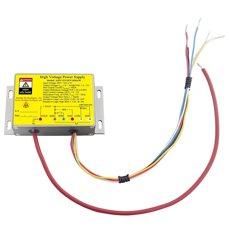 AHV12V1KV10MAW DC-DC HV Power Supply Module 12V Input 0-1kV 10mA ...