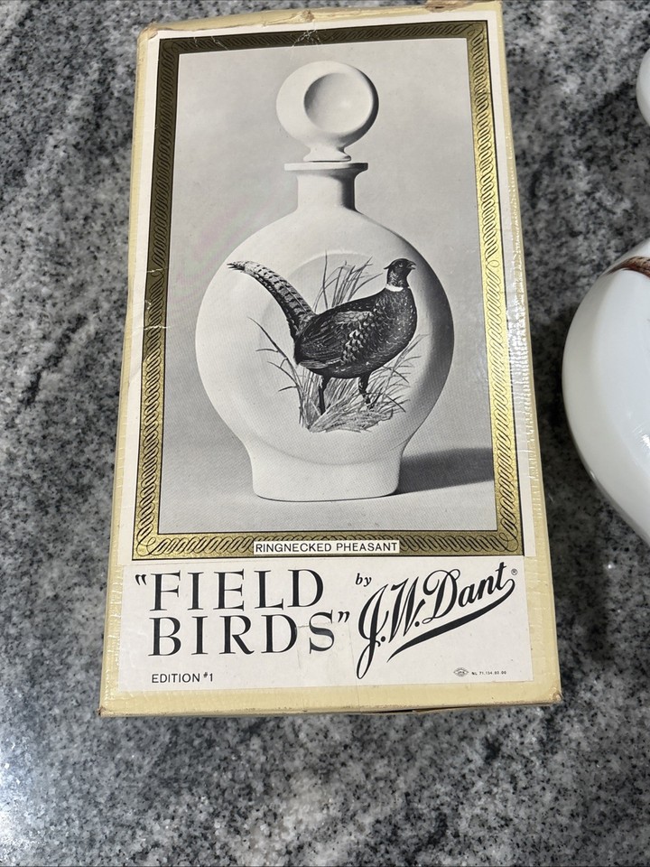 1969 Ringnecked Pheasant Dant Dist. Field Bird Milk Glass Decanter/ Box ...