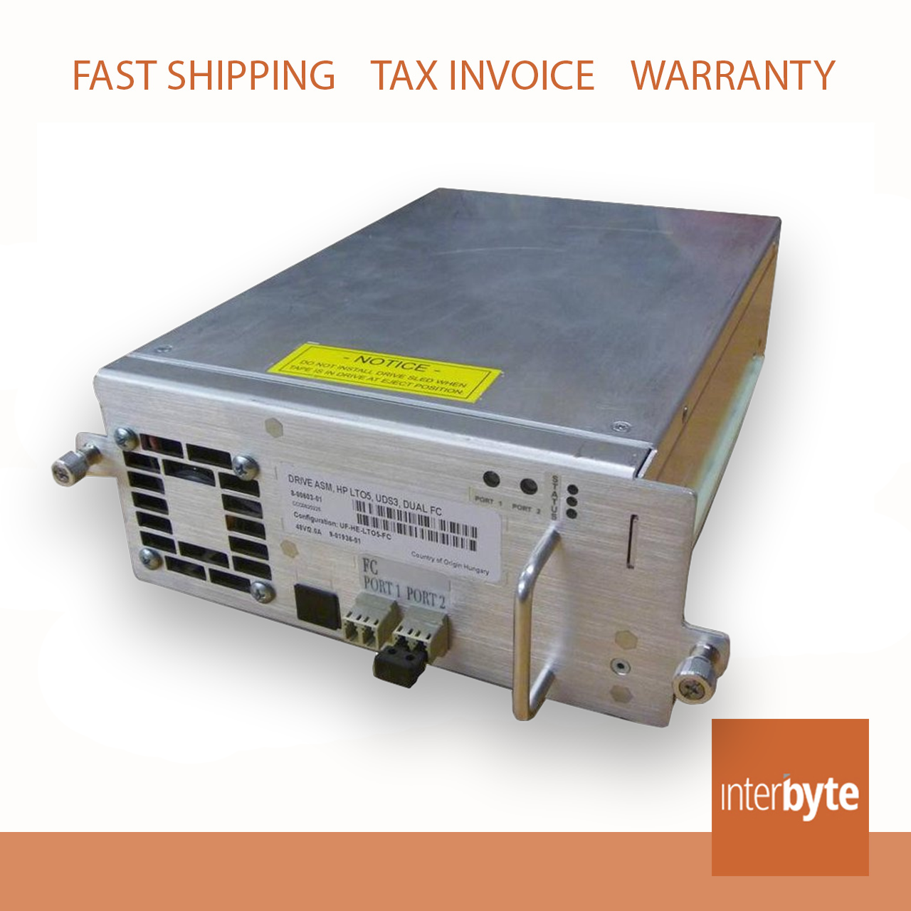 Quantum 8-00603-01 LTO5 FH FC 8GB HP Scalar i500 i2000 i6000 FH Tape ...