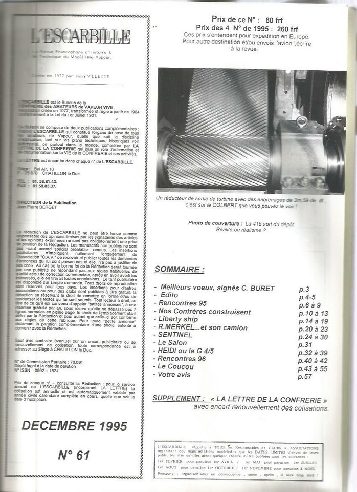 L'ESCARBILLE N°61 R. MERKEL ET SON CAMION / SENTINEL / HEIDI OU LA G 4/ ...