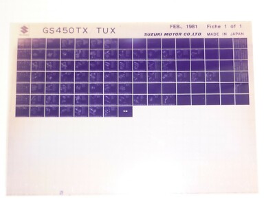 Suzuki GS450TX/ TUX FEBR. 1981 Microfiche Motorrad original ETK | eBay.de