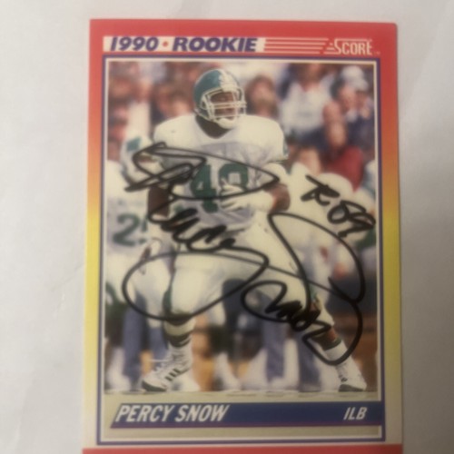 Percy Snow signed autograph 1990 Score ROOKIE football card Michigan ...