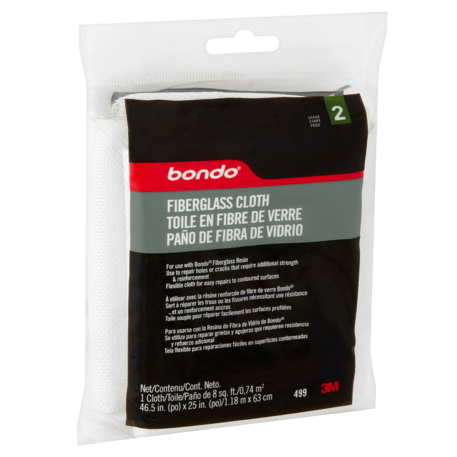 3M Bondo 499 FIBERGLASS CLOTH 8 SQ. FT. MARINE AUTOMOTIVE HOUSEHOLD ...