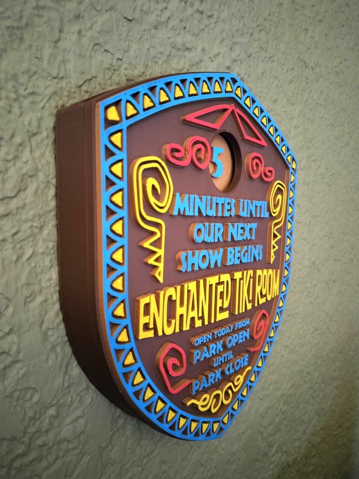 Enchanted Tiki Room Next Show Wait Time Sign Disney Prop Replica Wall ...