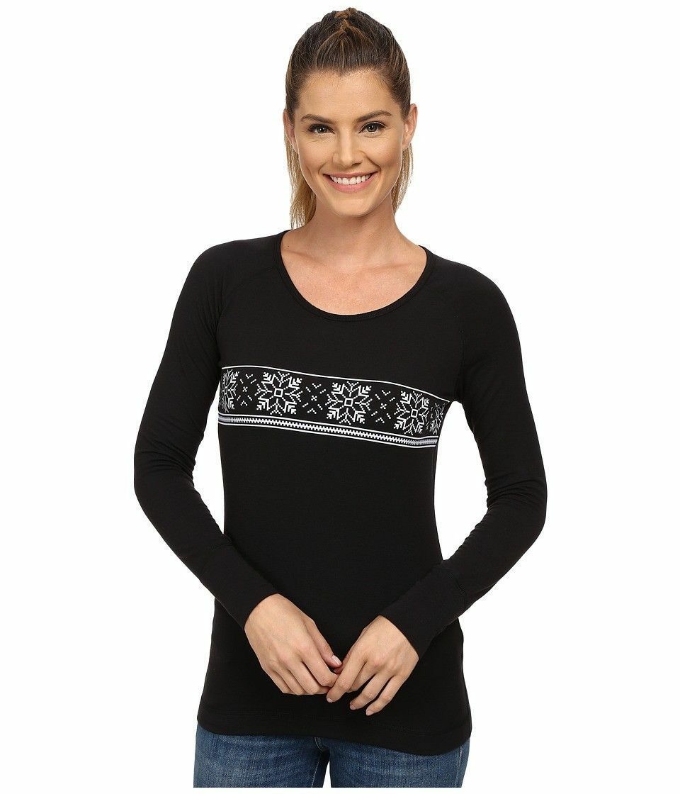 Hot Chillys MTF Cabin Fever Snowflakes Print Base Layer Top Women's ...