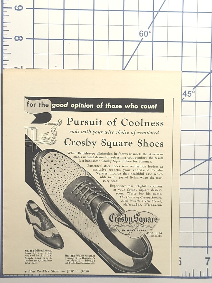 Crosby Square Shoes Milwaukee WI Ventilated Coolness Diver Vintage ...