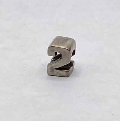 STERLING SILVER NUMBER TWO BEAD CHARM | eBay