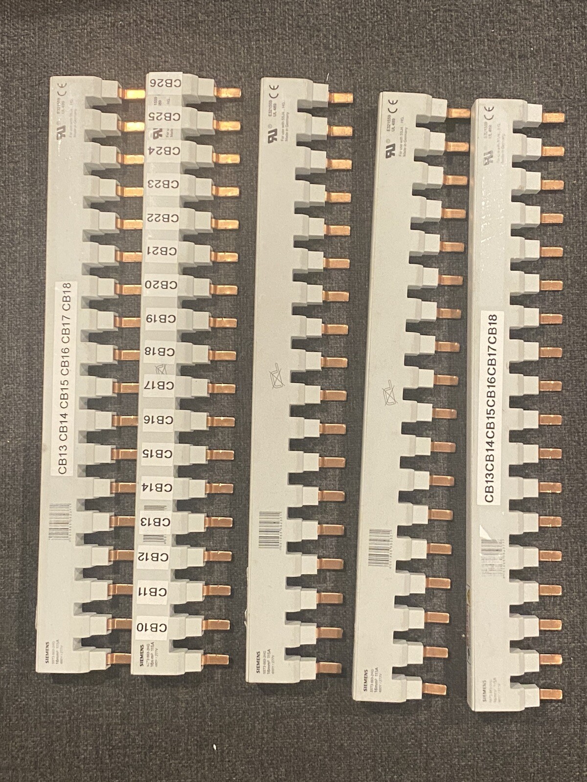 Lot Of 5 Pieces Siemens 5ST3665-2HG 3-Pole Bus Bar USED Comes As Shown ...
