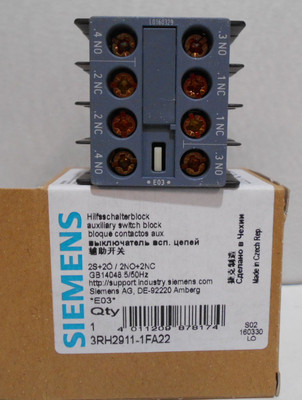 SIEMENS AUXILIARY SWITCH BLOCK 3RH2911-1FA22 | eBay
