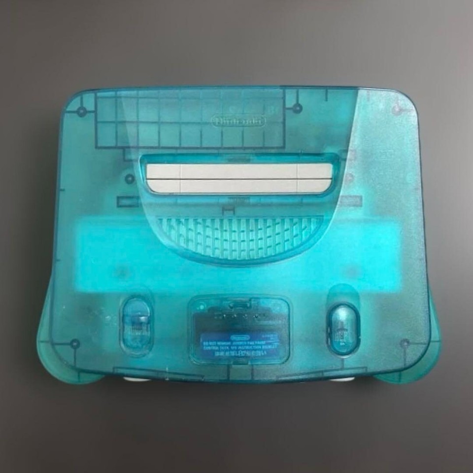 Nintendo 64 Clear Blue Console N64 box Operation confirmed, in good ...
