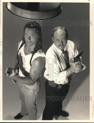 1989 Press Photo John Ashton and Richard Tyson star in NBC-TV's ...