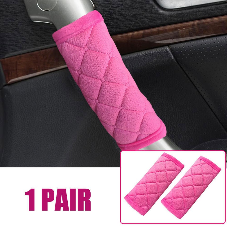 2pcs Car Interior Door Handle Cover Roof Handrail Plush Armrest Handle ...