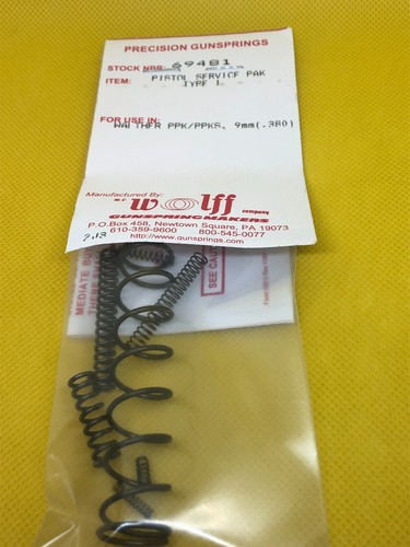 WALTHER PPK PPKS 9MM (.380) Full Strength 7 Spring Service Pak Rebuild ...