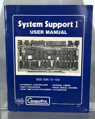 Compupro - System Support 1 User Manual - 162G - Godbout 95 pages - NOV ...