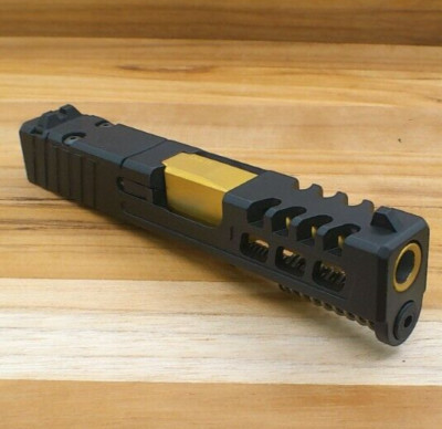 For Glock 43 43x Complete Slide Lighting Raptor RMSc Cut GOLD TIN ...