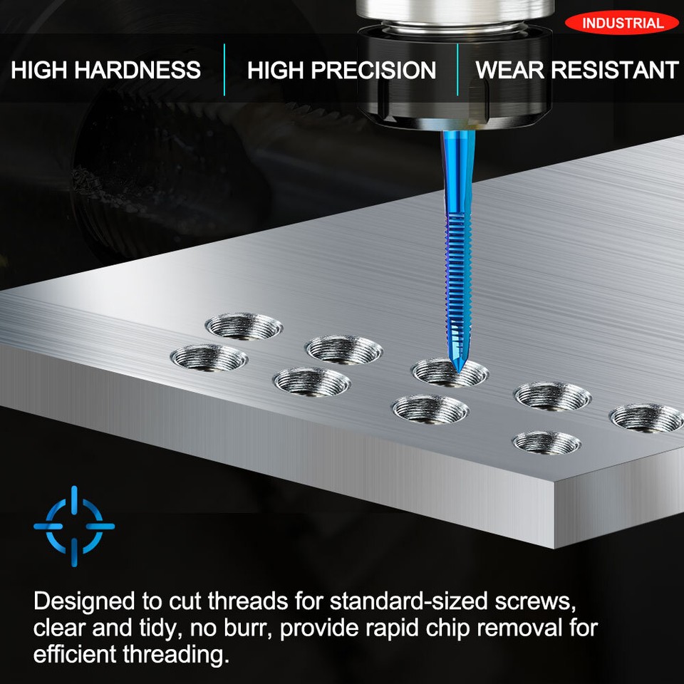 10pcs Metric Machine Thread Tap Set M1-M3.5 HSS Screw Tap Drill Set Tap ...