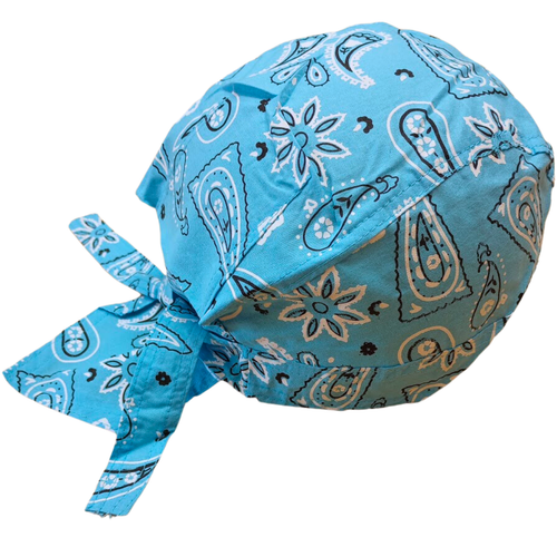 Blue Durag Skull Cap Head Wrap Biker Motorcycle Du Do Paisley Bandana ...