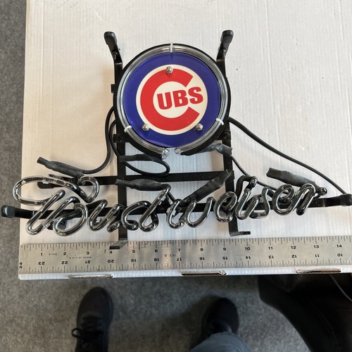 Chicago Cubs Budweiser Beer 9"x14" Neon Lamp Light Sign Bar Wall Decor ...