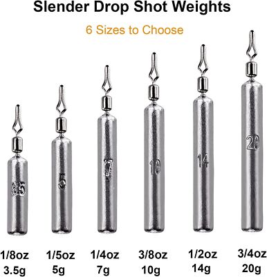 Fishing Bulk- Skinny Lead Drop Shot Weights and Sinkers Drop Shot ...