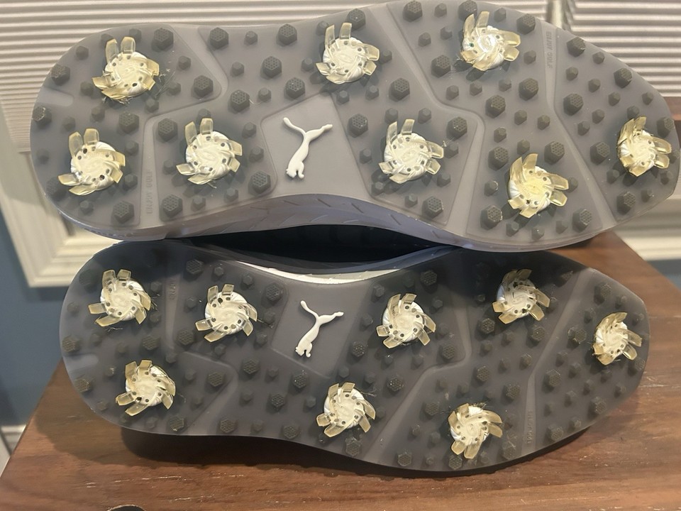 PUMA IGNITE ELEVATE 2 Tour Spiked Golf Shoes Black ~Puma Silver ~Slate ...