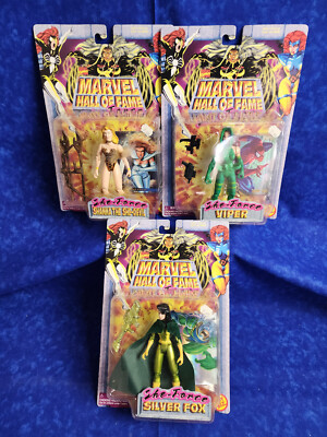 ToyBiz 1997 Marvel Hall of Fame She-Force Viper Shanna Silver Fox ...