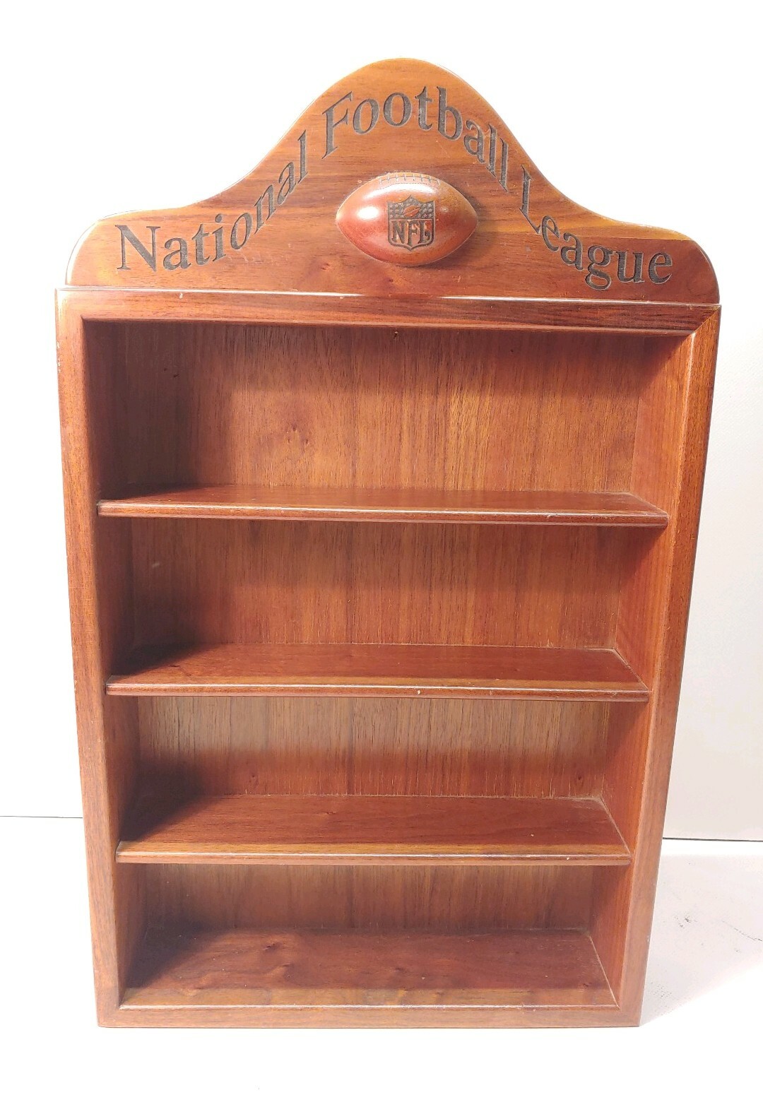 NFL Wooden Football Display Shelf Licensed Teams Patriots Giants Ravens ...