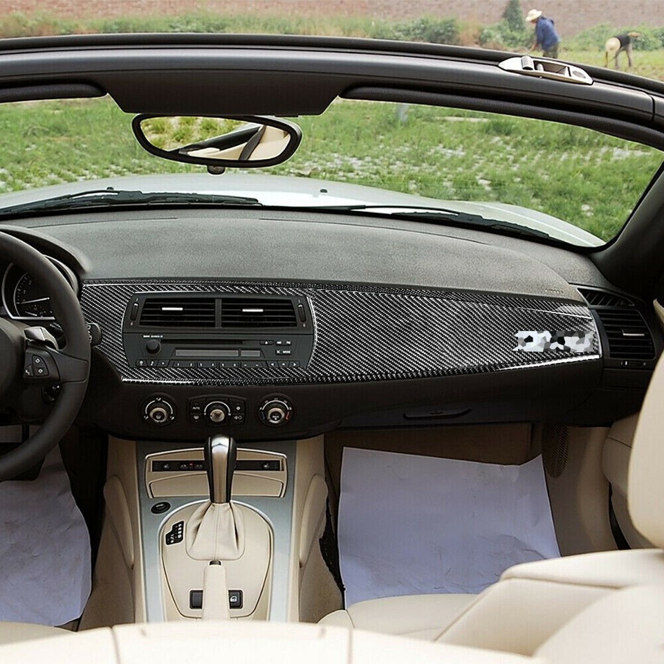 4×Carbon Fiber Console Co-pilot Dashboard Panel Cover For BMW Z4 E85 ...