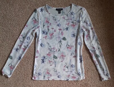 New Look Sheer Floral Long Sleeved Top Size 12 | eBay