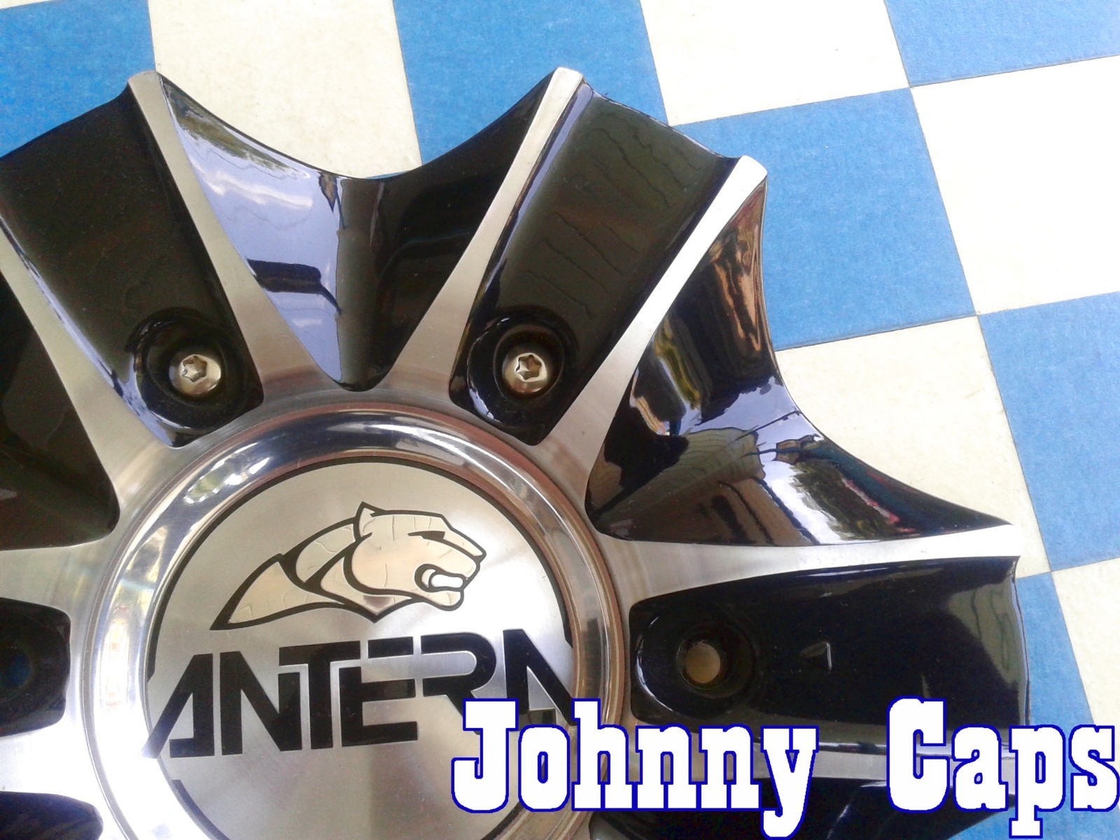 ANTERA Wheels [62] BLACK/SILVER Center Caps # A-385 Custom Wheel Center ...