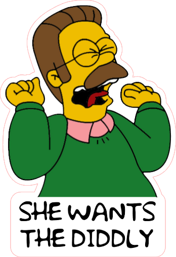 She Wants The Diddly Ned Sticker the Simpsons | eBay Australia